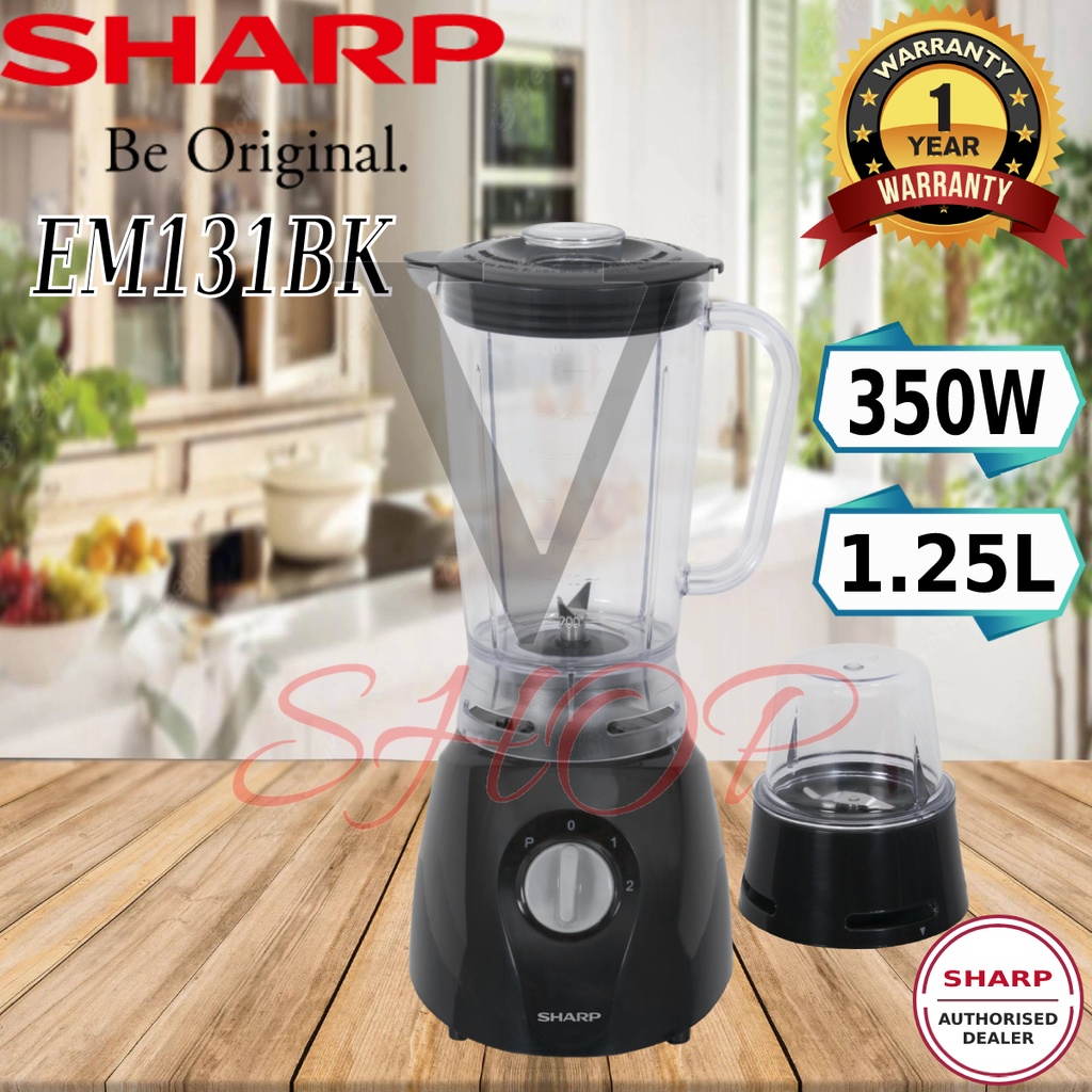SHARP 350W 1.25L // 250W 1.0L BLENDER WITH MILLER JUG EM131BK ...
