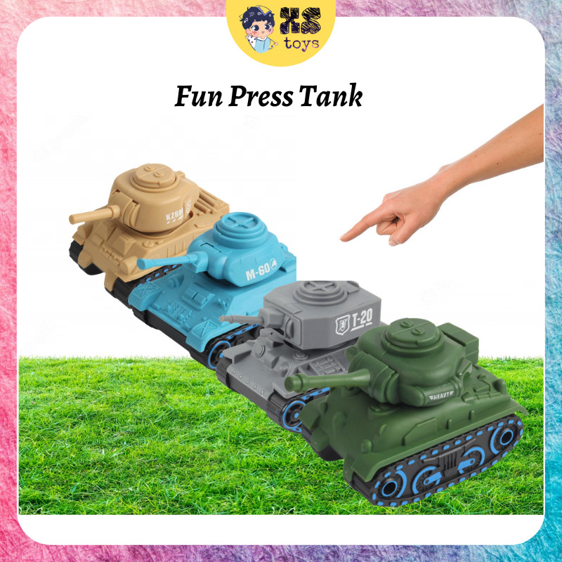Press And Move Tank 360 Angle Rotation Car Toys Boys Kereta Mainan ...