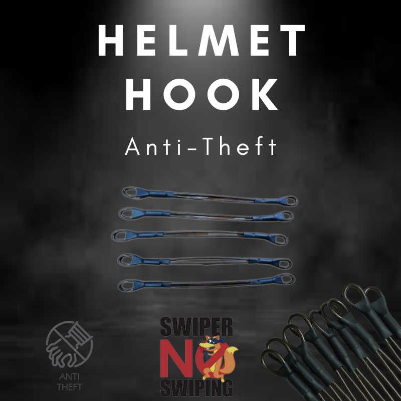 [Ready Stock][ Anti-Theft Safety Rope Lock Helmet Holder Storage Steel ...