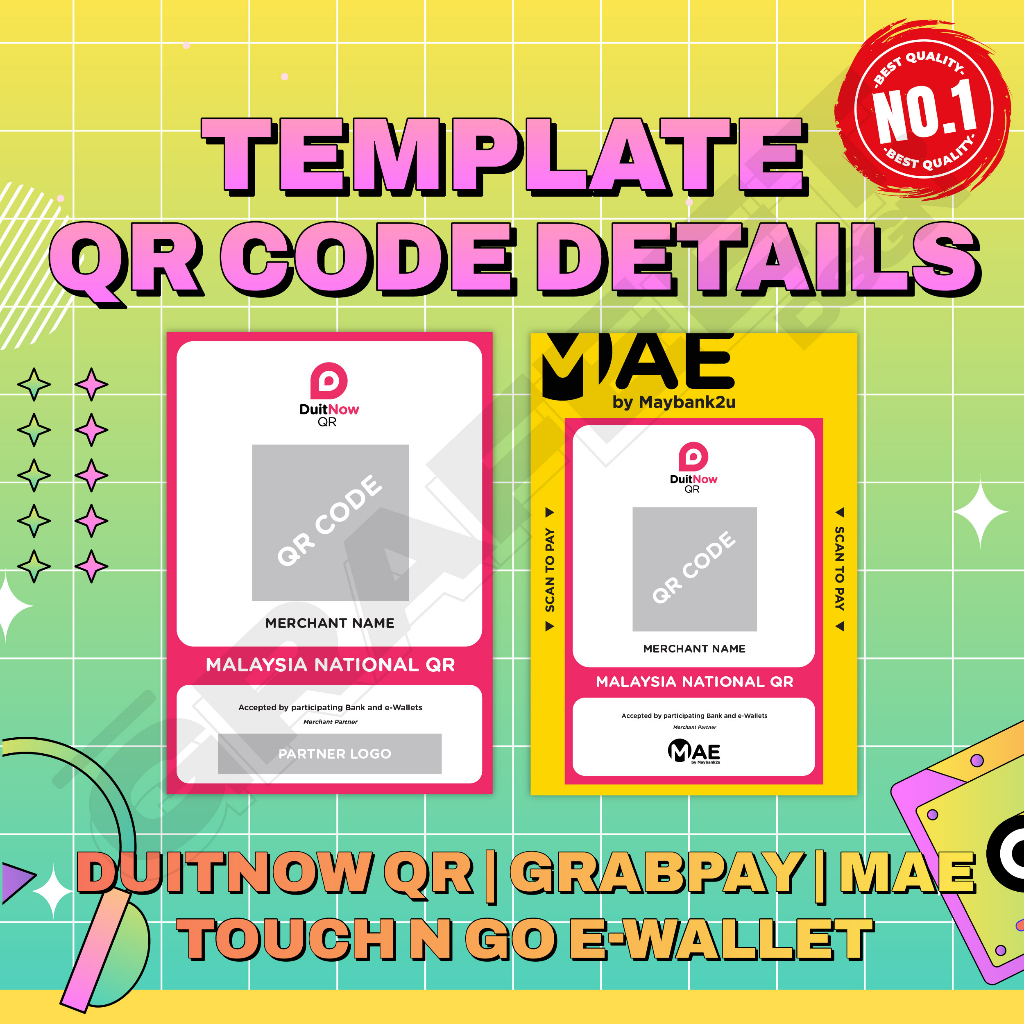 TEMPLATE QR CODE DETAILS | READY TO PRINT A5 | Shopee Malaysia