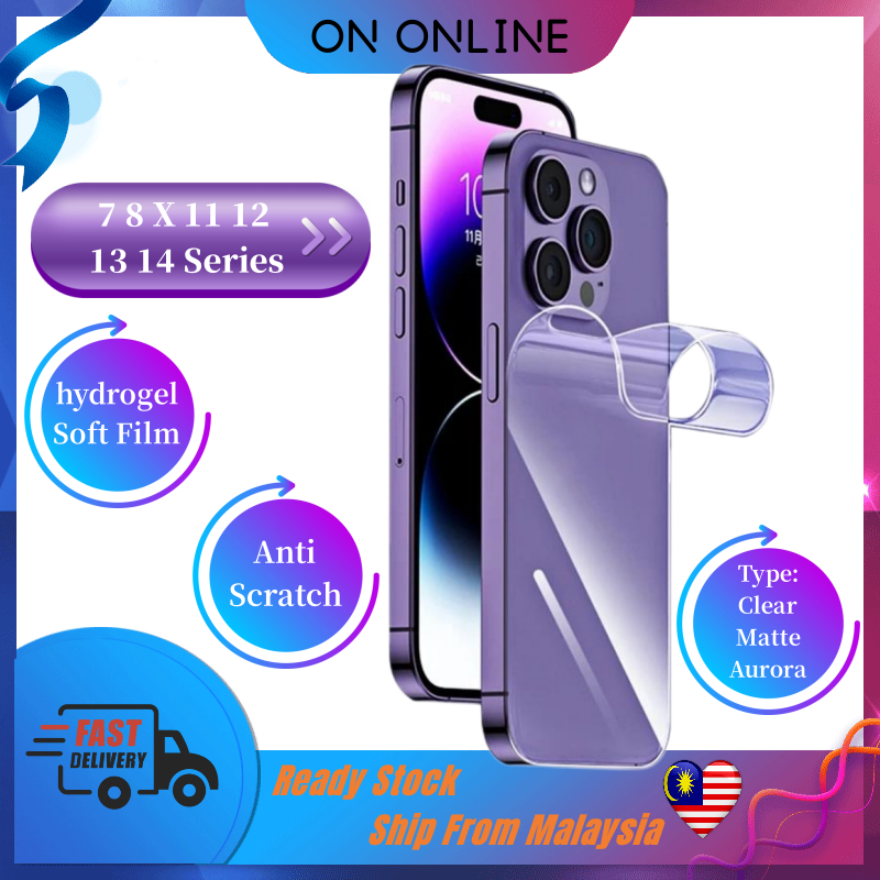 Hydrogel Half Back Screen Protector For iPhone 16 15 14 13 12 11 Pro ...