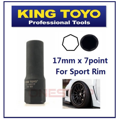 SB tool / King Toyo 1/2" 7 Point Socket impact 17mm Sport Rim Use ...