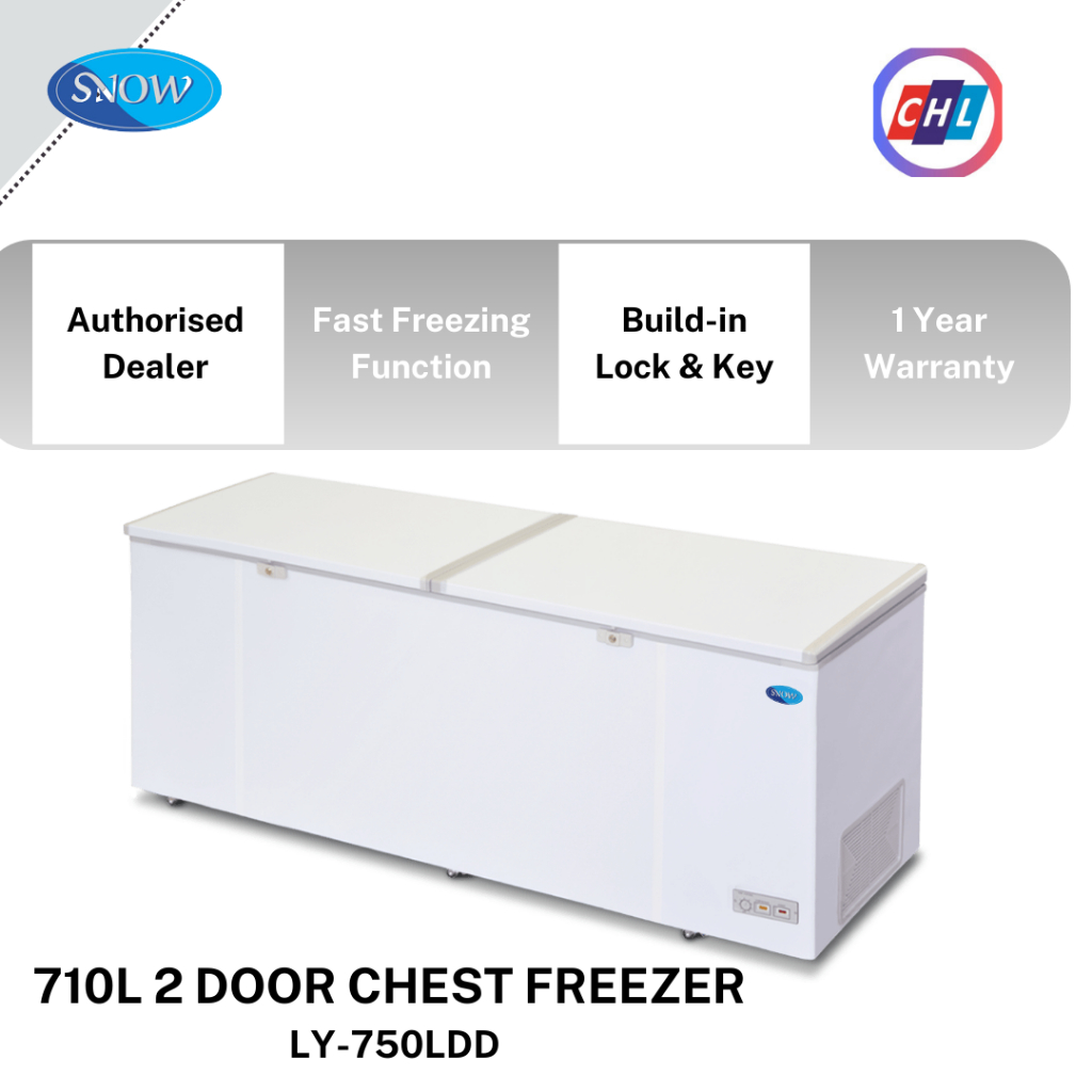 SNOW (Authorised Dealer)2-DOOR CHEST FREEZER LY-750LDD [ NET : 655L ...