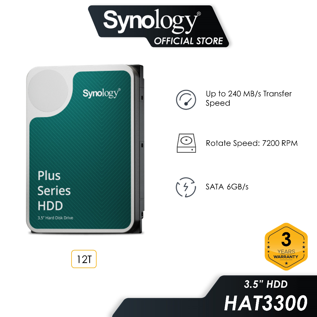 Synology PLUS NAS Internal Hard Drive HAT3310/ HAT3300 SATA III 3.5'' Sata HDD Hard Drive NAS ...