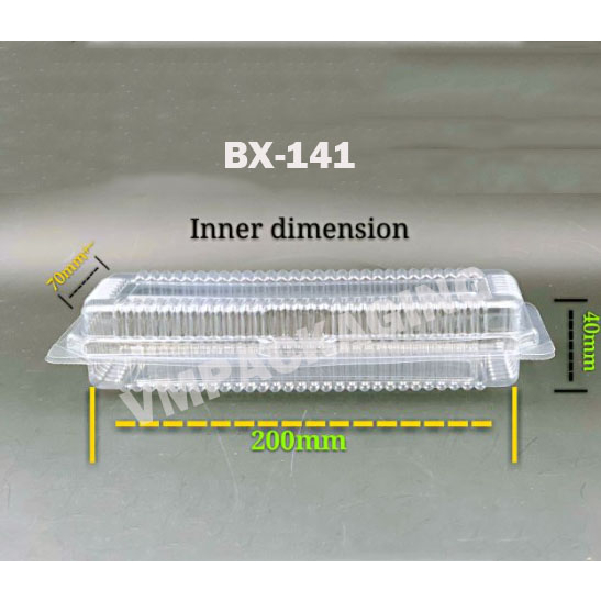 BX-141 - BENXON Plastic Tray with Lock [ 50pcs± ] BX141 Bakery Disposable Clear Food Sushi Box ...
