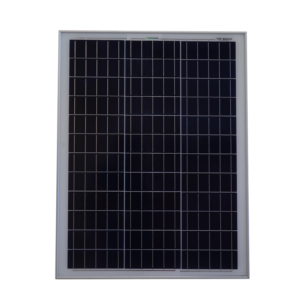 POWERMAS 50 Watt / 50W Polycrystalline A-Grade Solar Panel Vmp 18V Imp ...