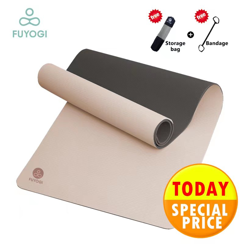 FUYOGI Yoga Mat 8MM TPE Non-Slip Fitness Tasteless Thickened Beginner ...