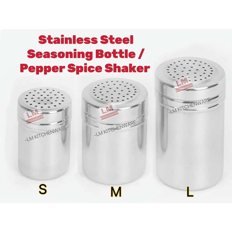 STAINLESS STEEL SEASONING BOTTLE / SPICE SHAKER / CONDIMENT BOTTLE ...