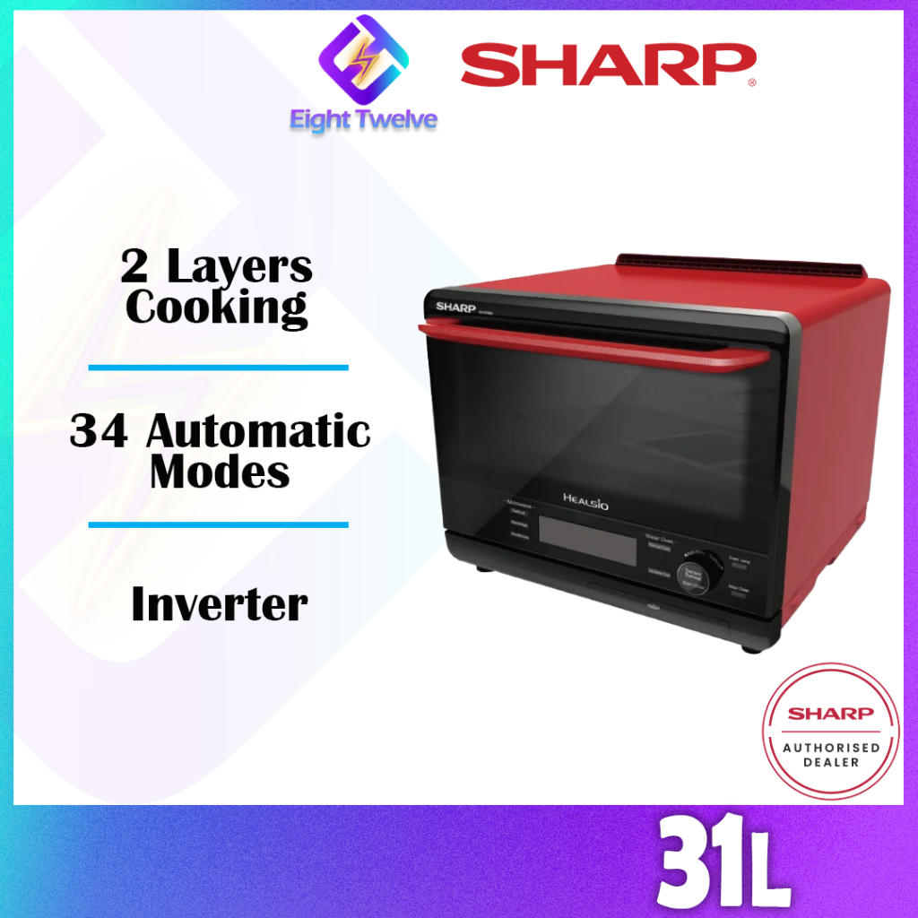 SHARP 31L Healsio Superheated Inverter Steam Oven | 800W Power | 2 Layers Cooking | AX1700VMR ...