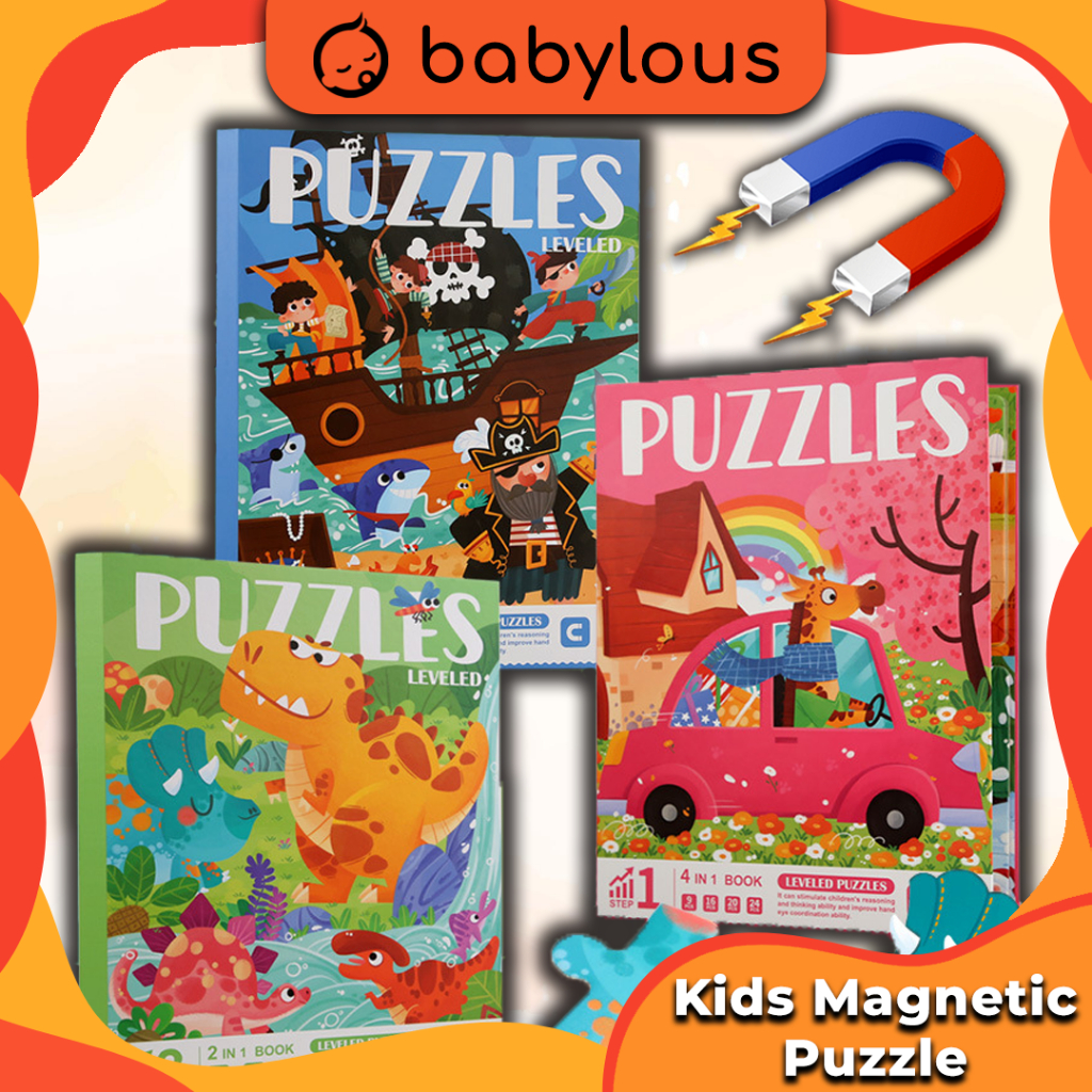 Kids Magnetic Jigsaw Puzzle Children Learning Toy 3 Level Step by Step ...