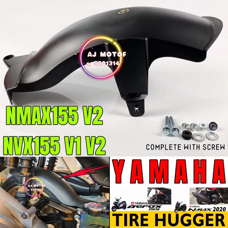 YAMAHA NVX155 V1 V2 V3 / NMAX155 V2 HUGGER REAR NVX NMAX TAYAR COVER INNER MUDGUARD SPLASH GUARD ...
