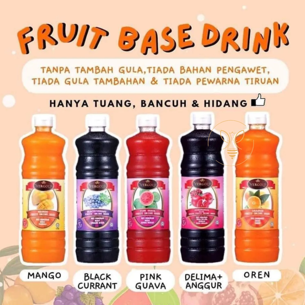 VERGOLD Juice Kordial Jus Pati Buah [Concentrated Fruit Drink Base ...