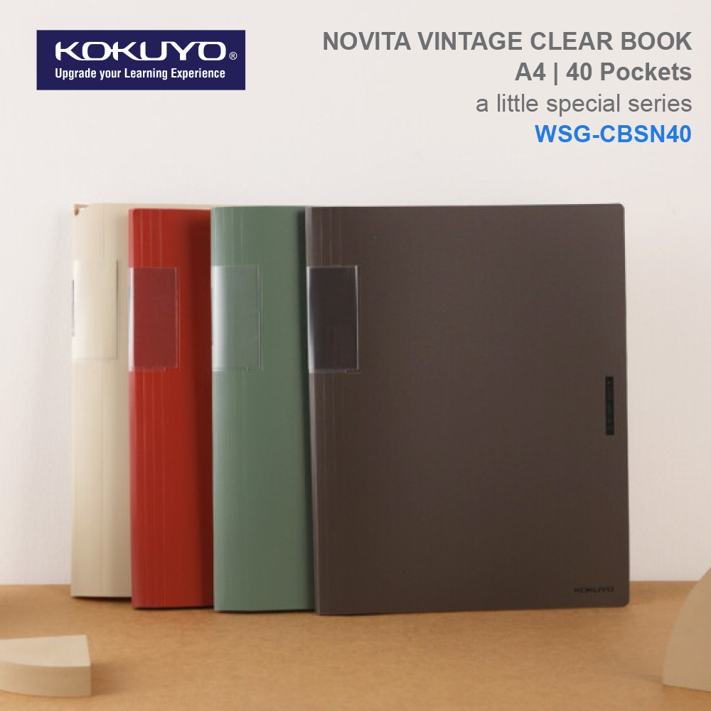 KOKUYO Novita Vintage Clear Book A4 | 40 Pockets | a little special series WSG-CBSN40 | Shopee ...