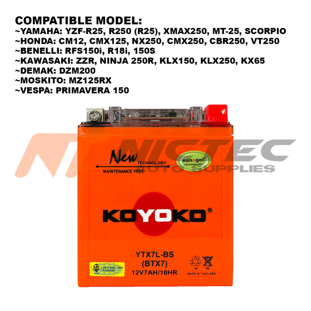 KOYOKO 100% ORIGINAL YTZ5S YB5L YB3L YT6B YTX7L YTZ7S YTZ7V YTX7A YTZ8 ...