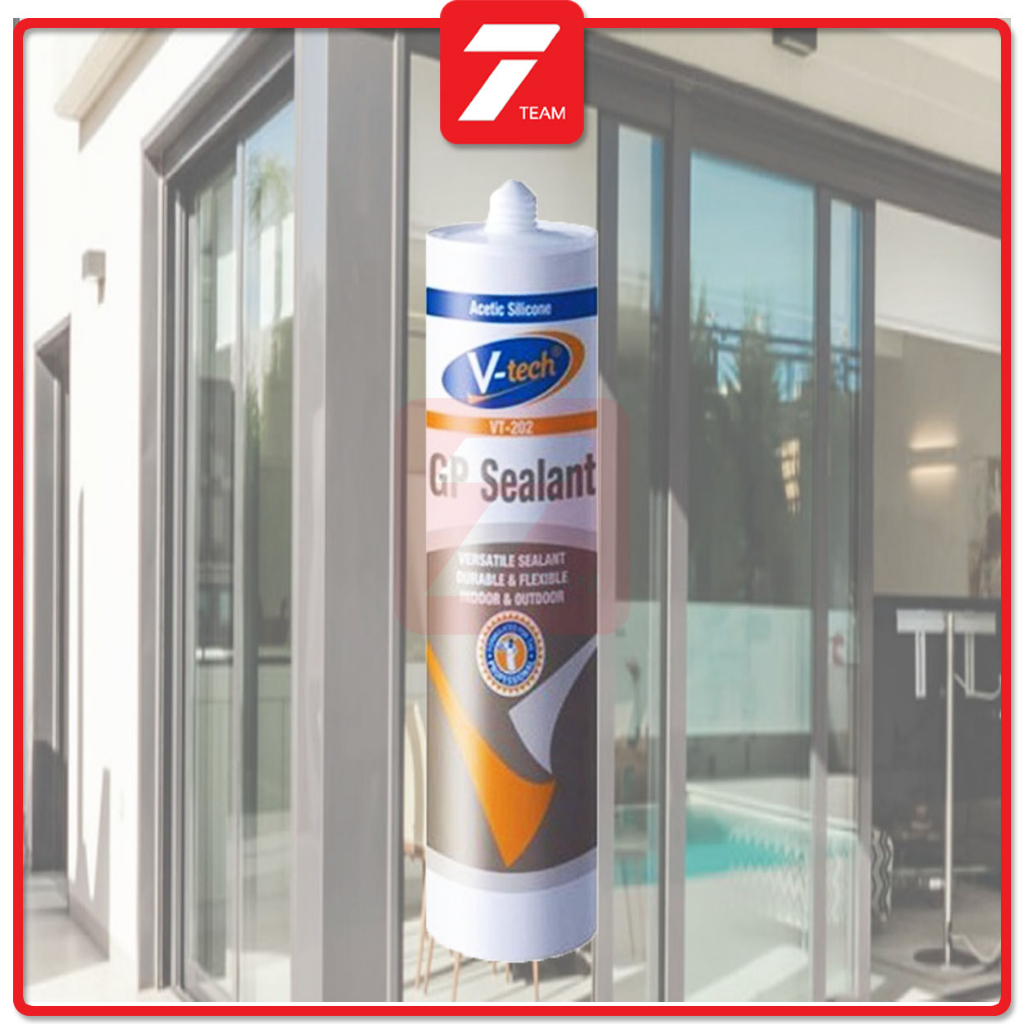 VT-202 V-Tech All Purpose Acetic Silicone Sealant CLEAR / WHITE / BLACK ...