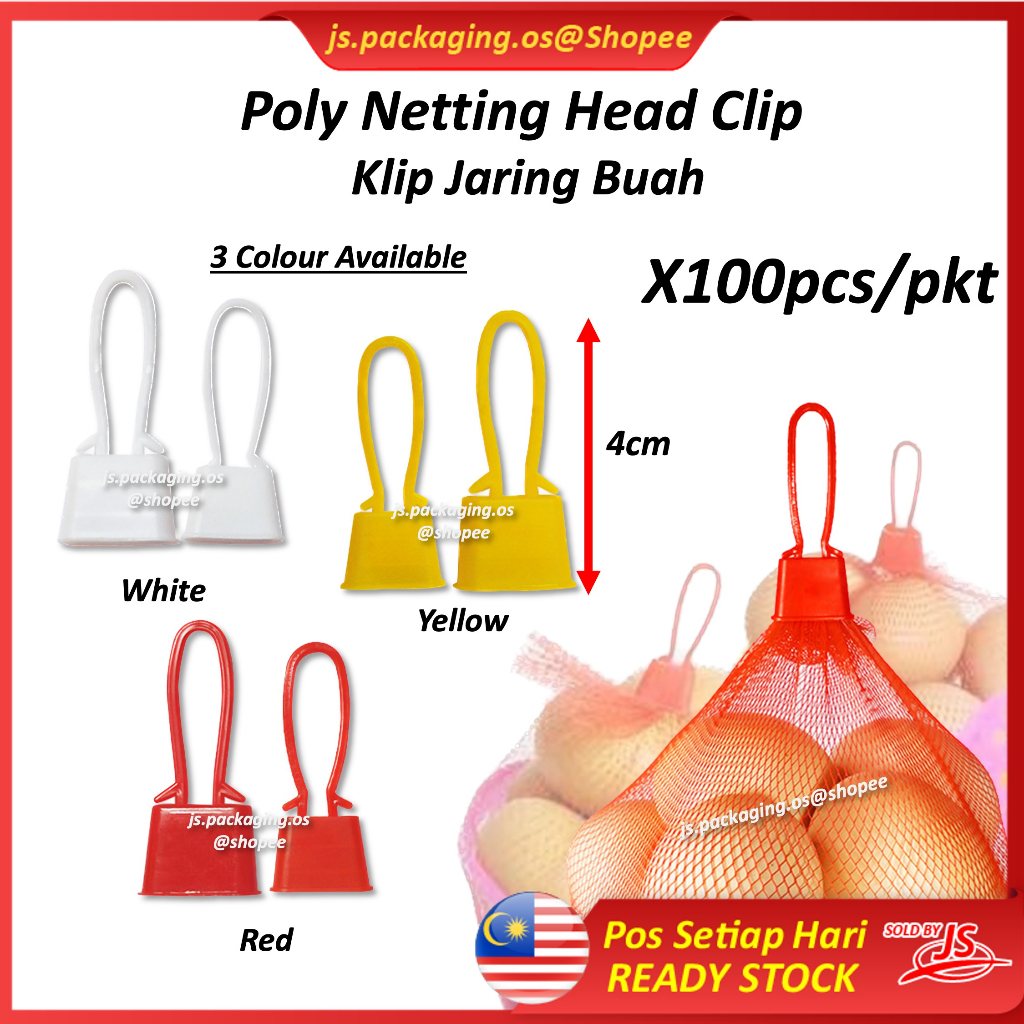 Plastic U-Shape Clip Mesh Net Bag Poly Knot Head Clip Fruit Packing ...