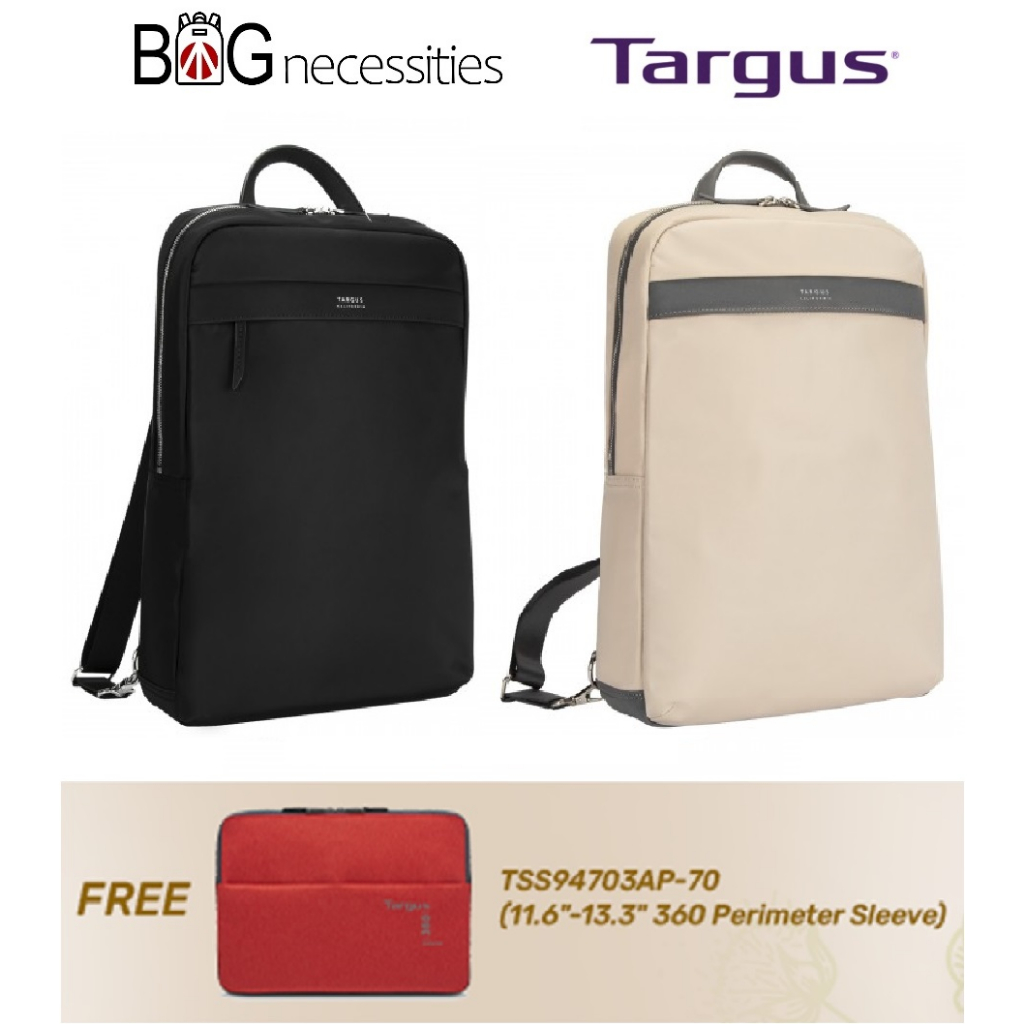 Targus 15" Newport Slim Backpack - Black (TBB598GL) / Tan (TBB59806GL ...