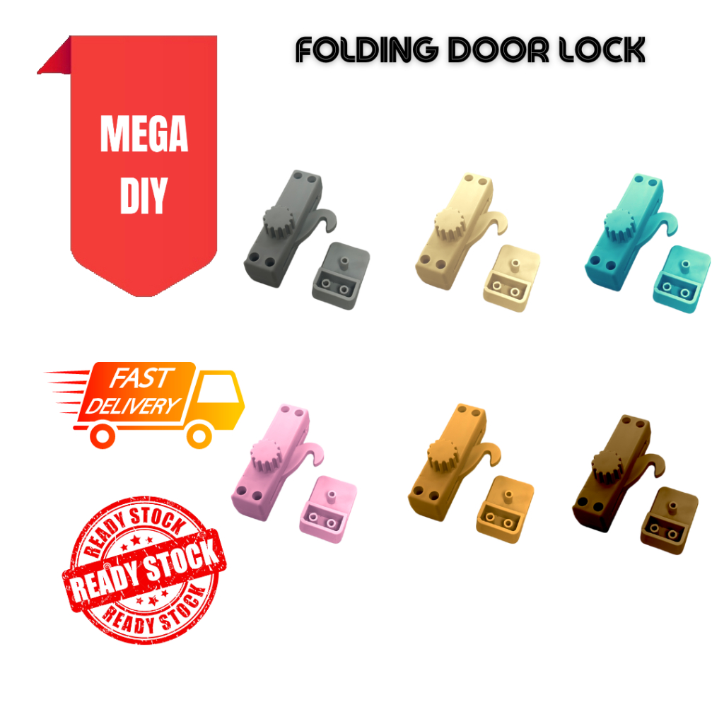 Wiraplas PVC Folding Door Lock With Screw / Pintu Lipat Lock | Shopee ...