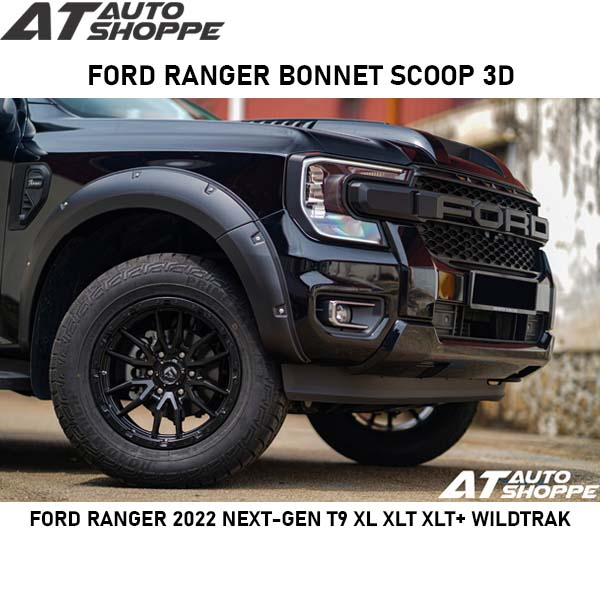 BONNET SCOOP 3D FOR FORD RANGER 2022 NEXT-GEN T9 XL XLT XLT+ WILDTRAK ...