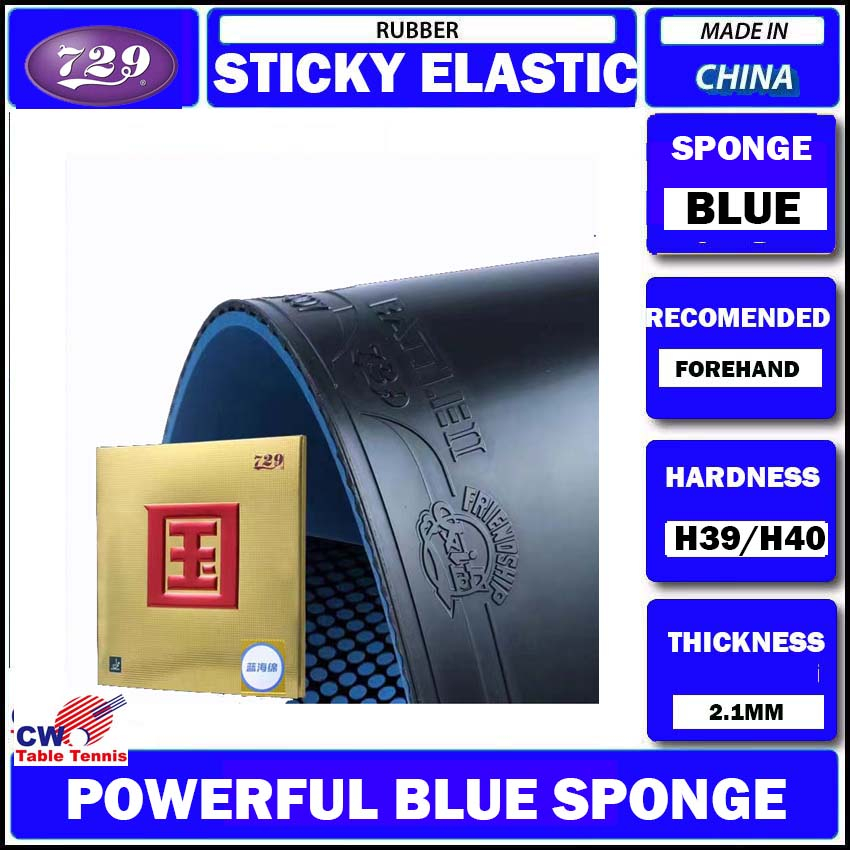 729 Battle 2 NATIONAL Blue Sponge Table Tennis Rubber (Super Select ...