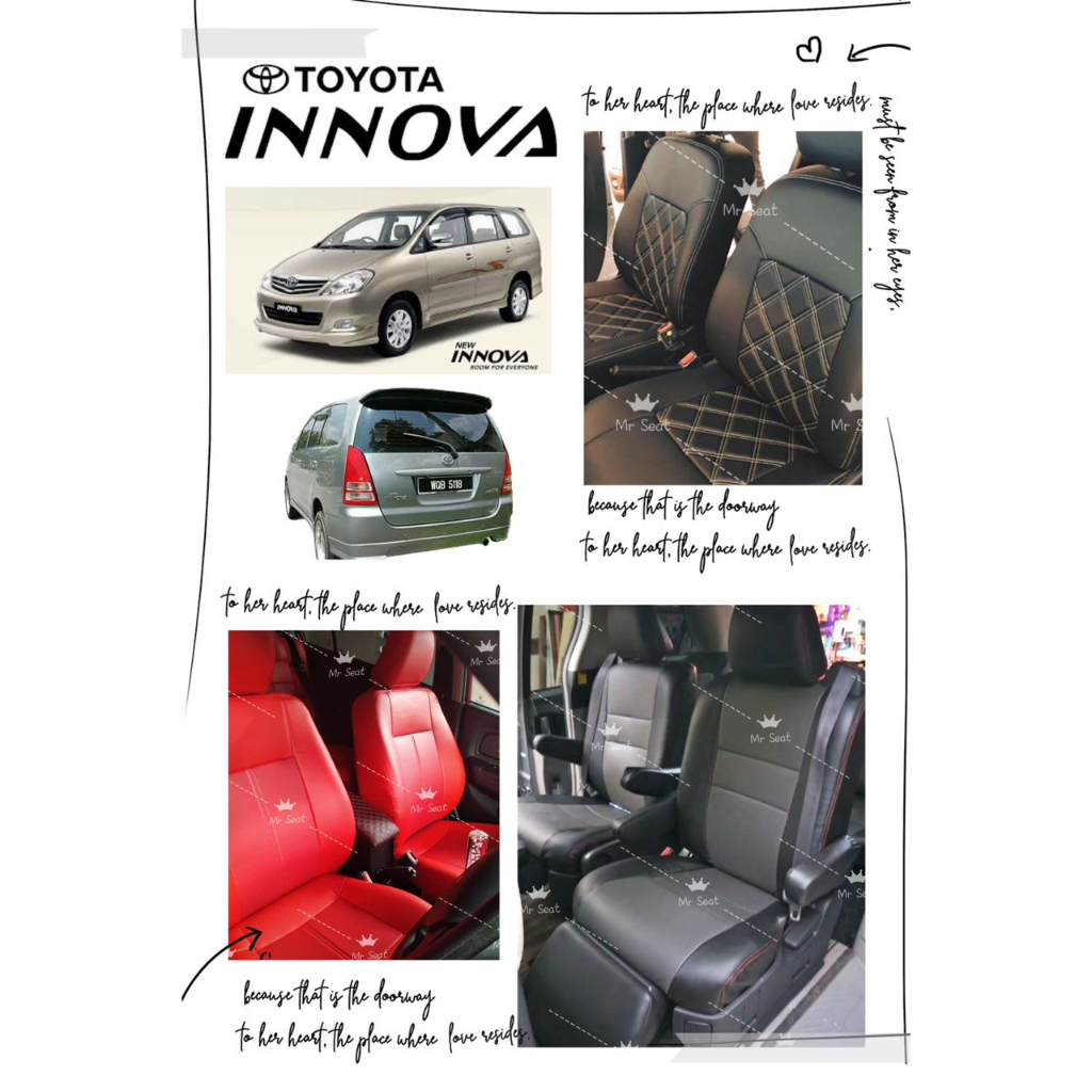 INNOVA (2005") Stylish High Grade Car Seat Cover | Shopee Malaysia