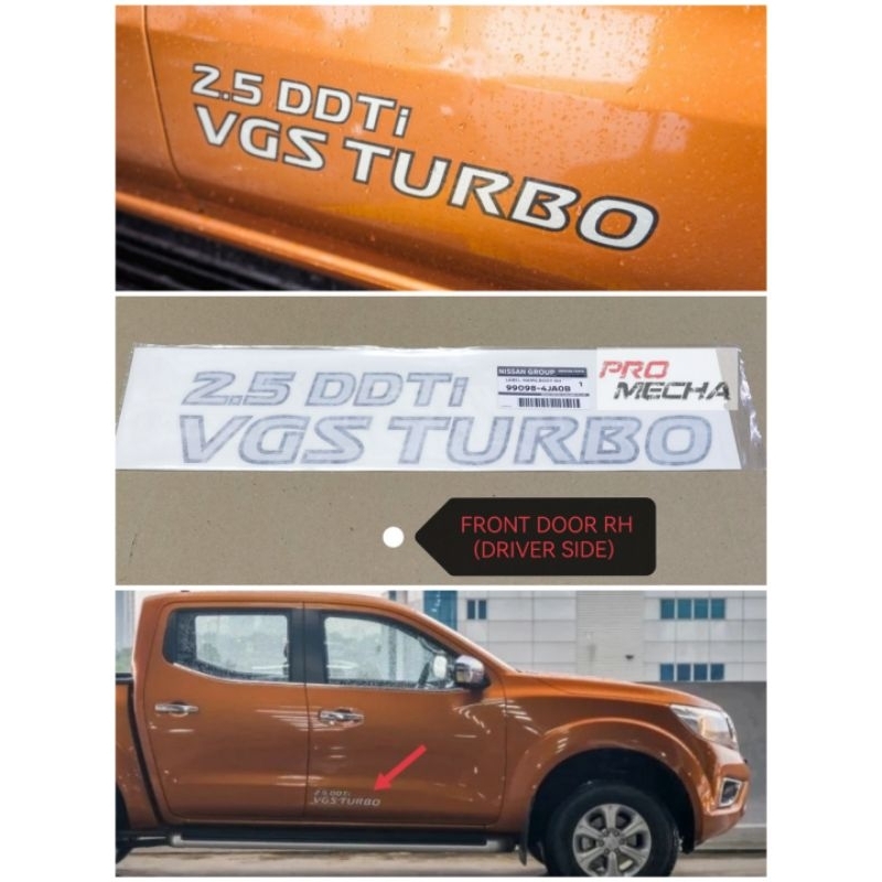 ORIGINAL NISSAN NAVARA NP300 D23T FRONT DOOR STICKER " 2.5 DDTi VGS ...