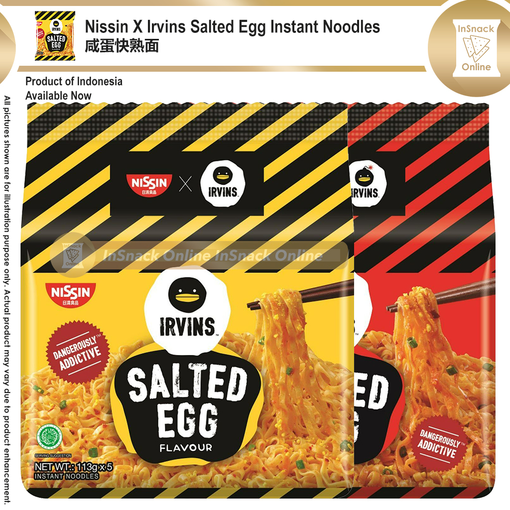Nissin X Irvins Salted Egg Instant Noodles 113g x5 日清咸蛋面 Spicy ...