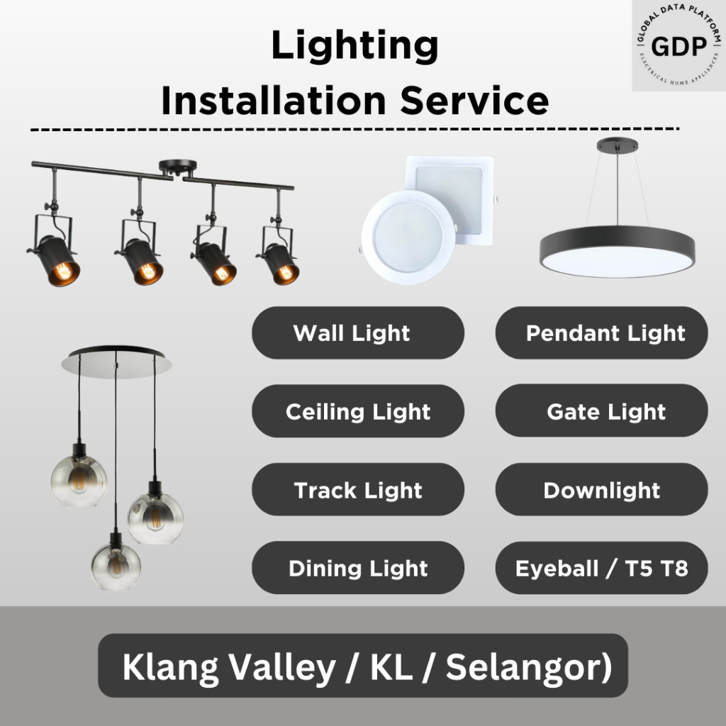 Lighting Installation Service (Downlight, Pendant Light, Surface Light ...