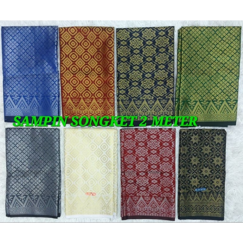 Sampin Songket Lelaki Warna Warni 2 meter lebar siap jahit | Shopee ...