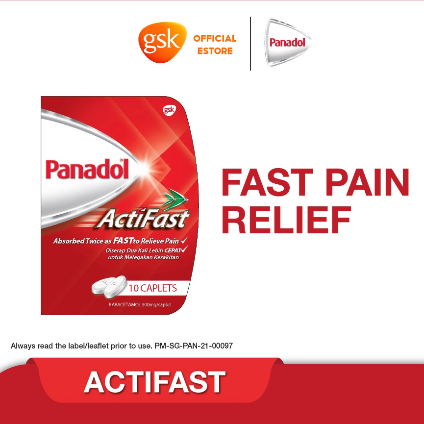 Panadol Actifast 10s (1Strip)/ 20s (1box) (Fever, PCM, Headache ...