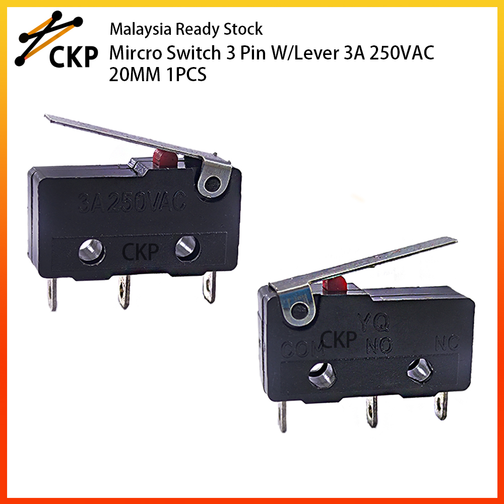 SW-KW12 Micro Switch 3 Pin W/Lever 3A 250VAC 20MM 1PCS | Shopee Malaysia