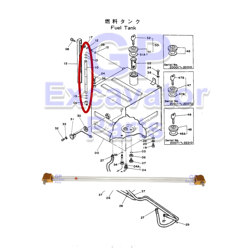 UH083 / UH07-7 Hydraulic Excavator Fuel Tank Level Gauge (4128053 ...