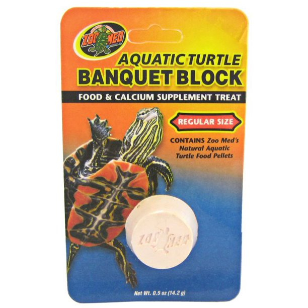ZOO MED AQUATIC TURTLE BANQUET BLOCK (FOOD & CALCIUM SUPPLEMENT TREAT ...
