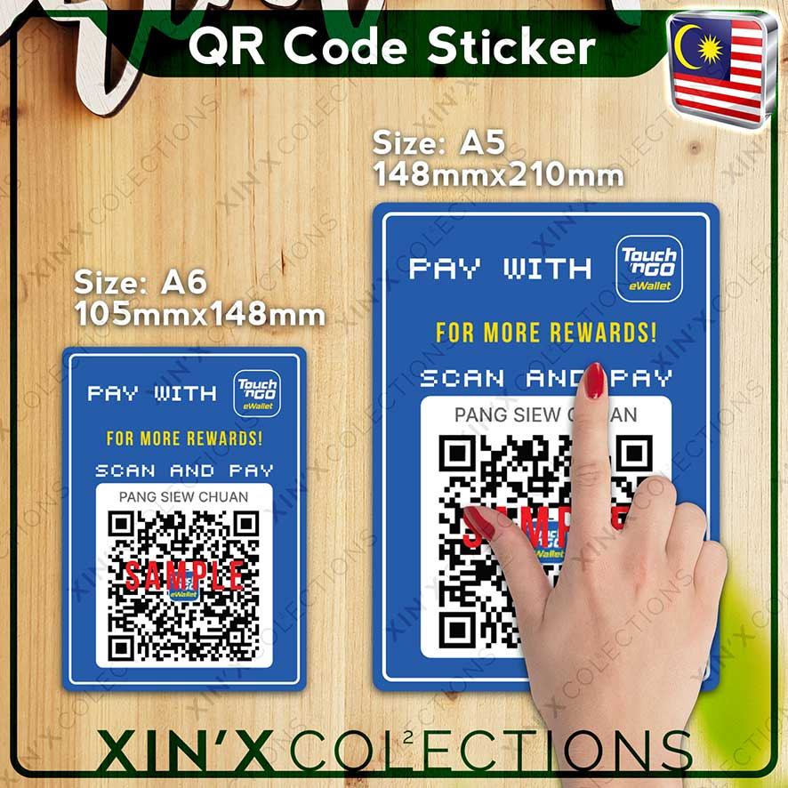 E WALLET QR CODE DUITNOW TOUCH N GO BOOST MAE FAVE GRAB PAY STICKER ...