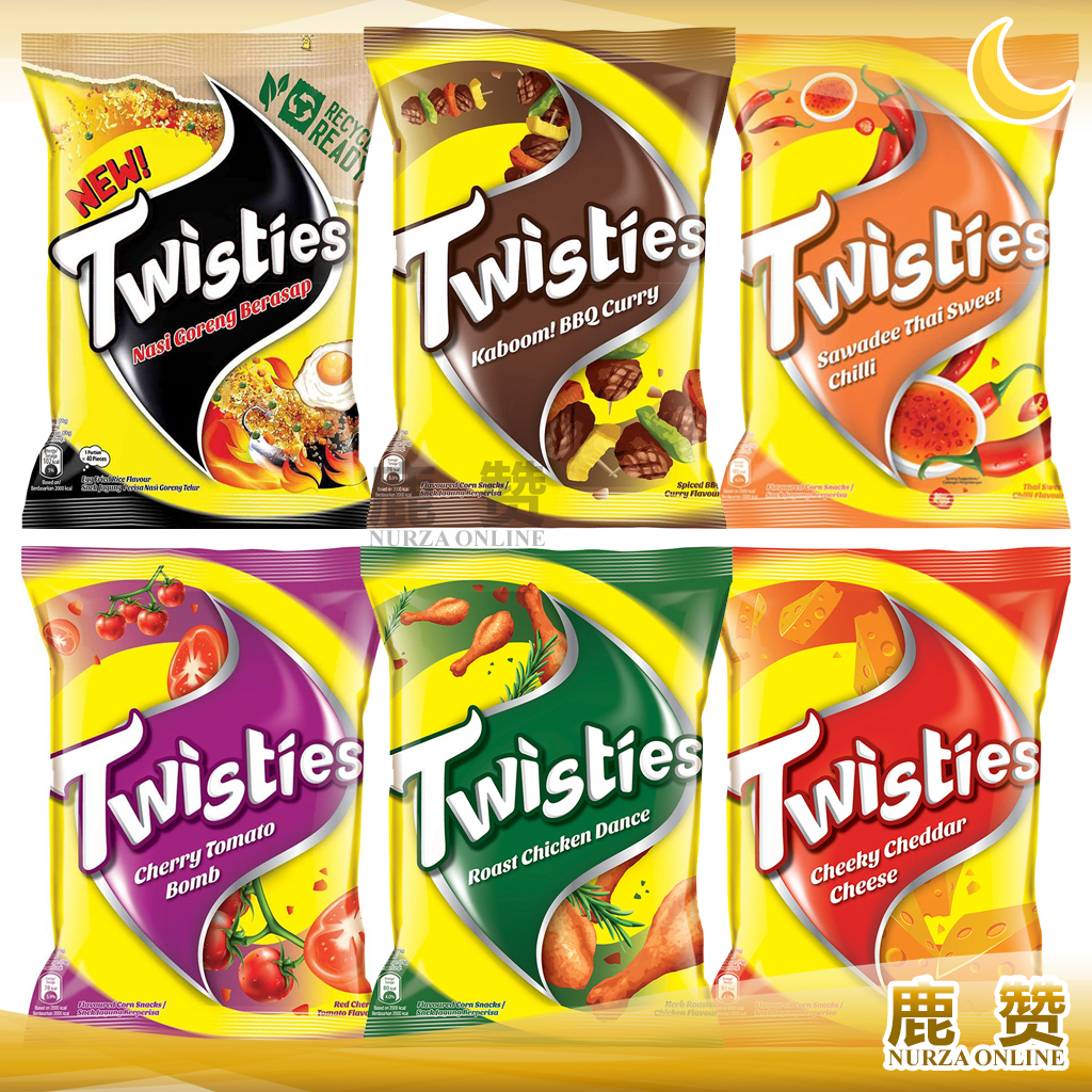 Twisties BBQ Curry Cherry Tomato Cheddar Cheese Roast Chicken Spicy ...