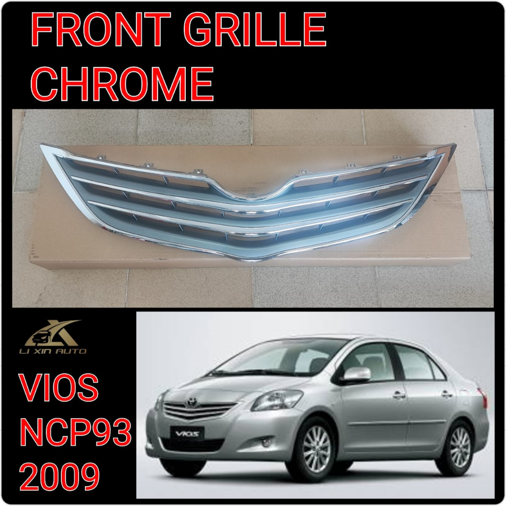 TOYOTA VIOS NCP93 2009 FRONT GRILLE WITH CHROME / SARONG DEPAN KERETA ...