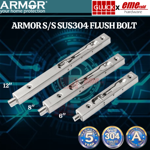 ARMOR Flush Bolt - Stainless Steel Door Action Flush Bolt/Latch Slug ...