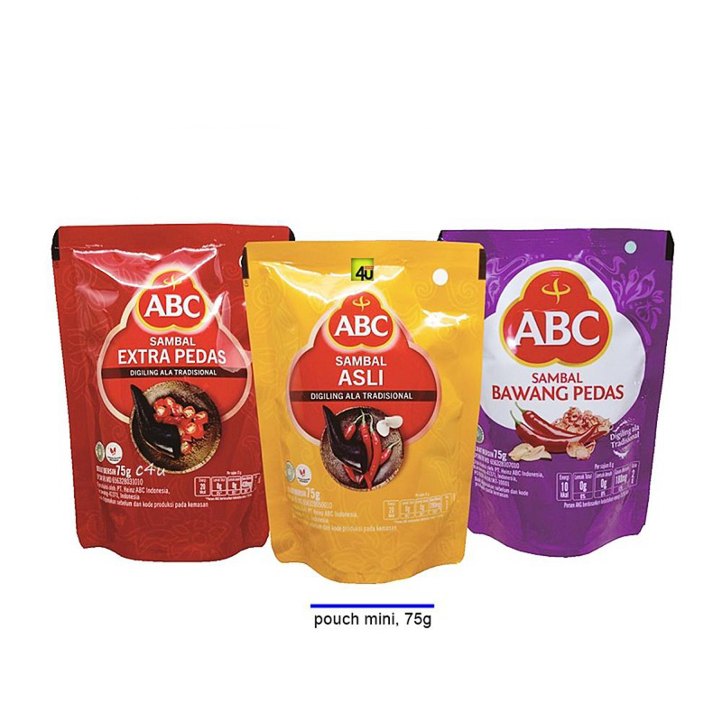 PRODUK INDONESIA HALAL ABC SAMBAL ASLI / SAMBAL EXTRA PEDAS DIGILING SECARA TRADISIONAL 75g ...