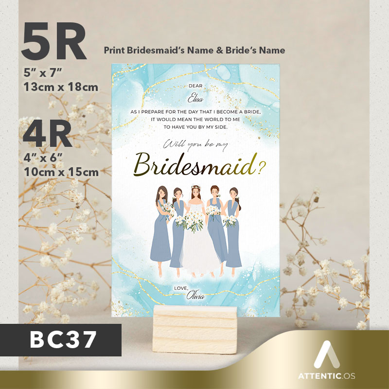 💕💕5R 4R Bridesmaid Card Groomsman Card Custom Print Name with an ...