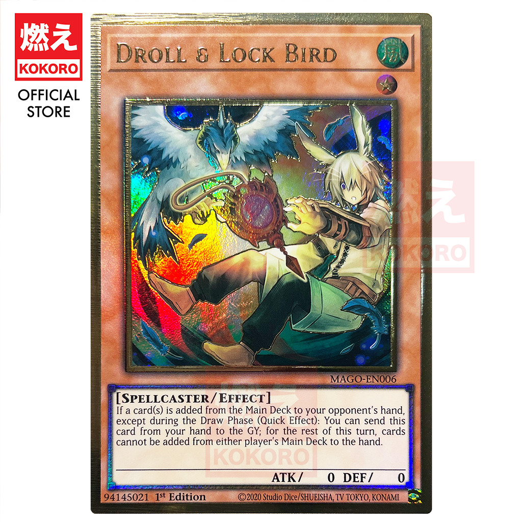 YUGIOH CARD Droll & Lock Bird MAGO-EN006 GR [KOKORO 游戏王] [TCG] | Shopee ...