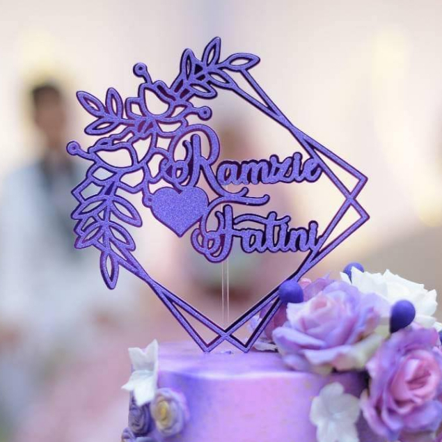 Custom Floating Cake Topper | Personalize Names | Wedding Topper ...
