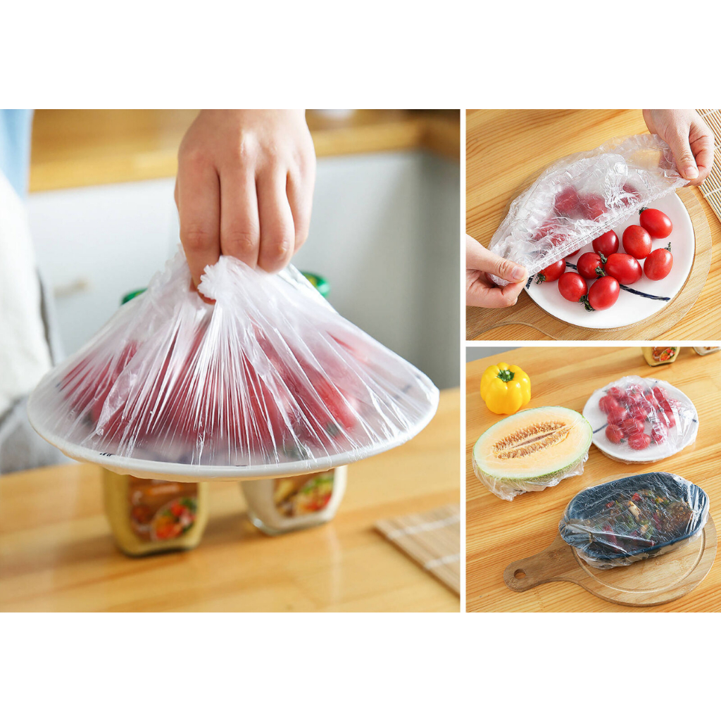 10pcs Plastik penutup Makanan Atas Meja Pelapik Tutup Makanan Plastik ...