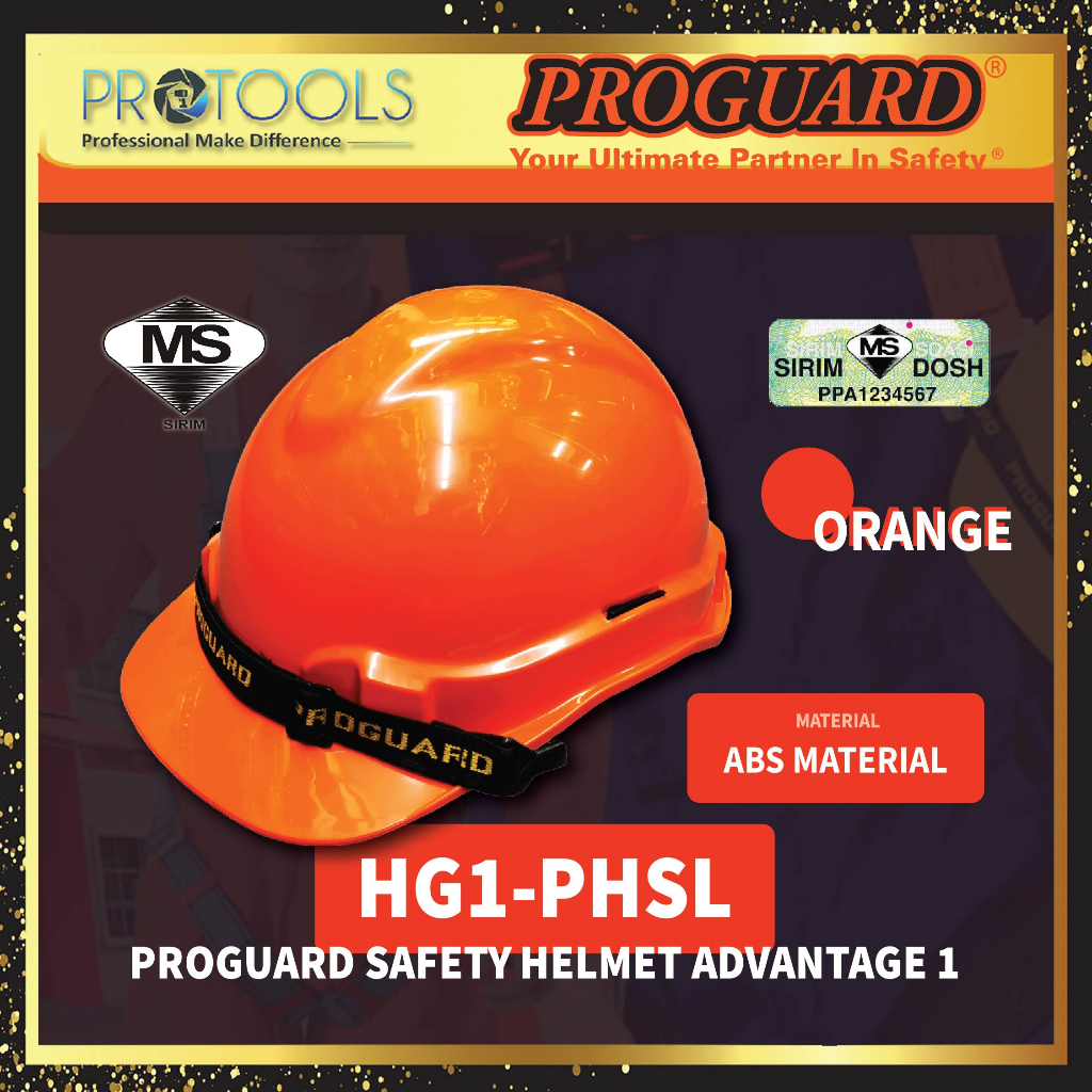 PROGUARD HG1-PHSL ADVANTAGE SAFETY HELMET (SIRIM CERTIFICATED) ABS ...