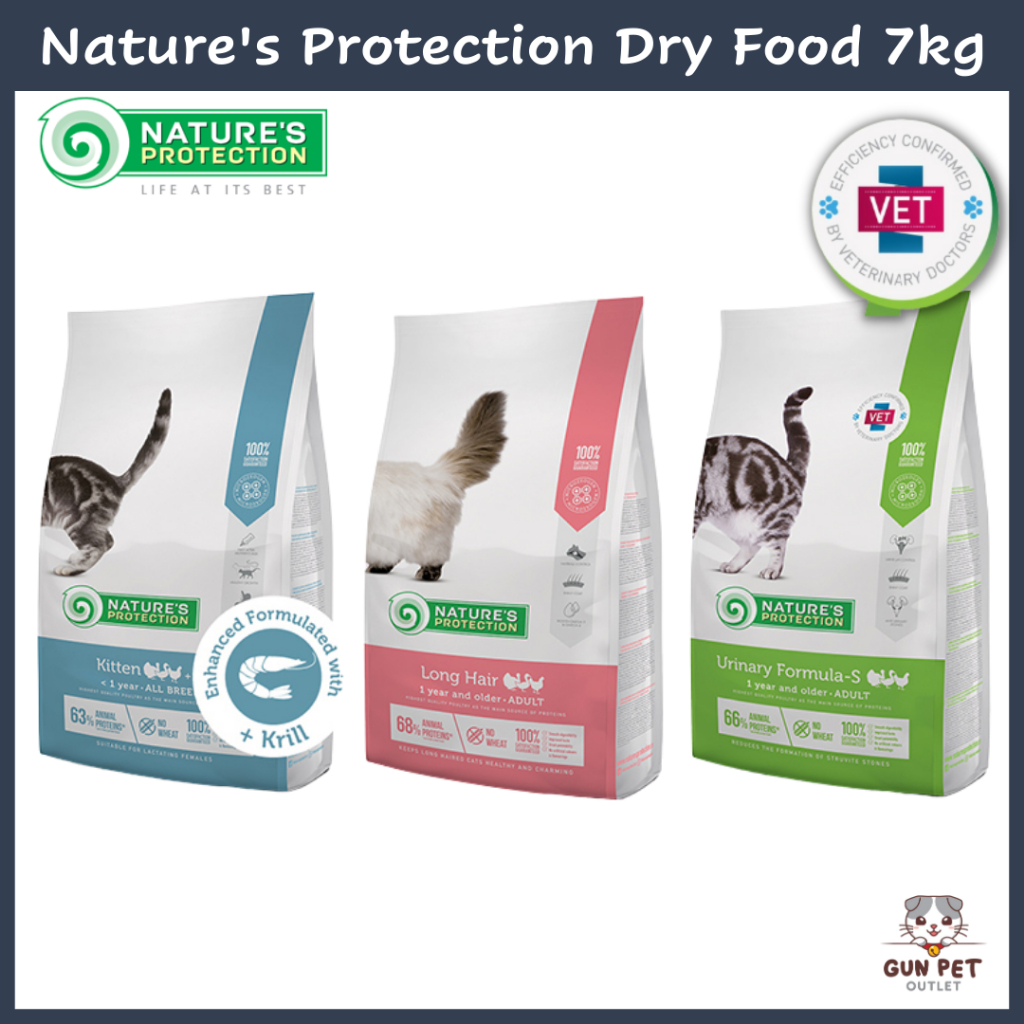 Nature's Protection Cat Dry Food 7kg Nature Protection Kitten Long Hair ...