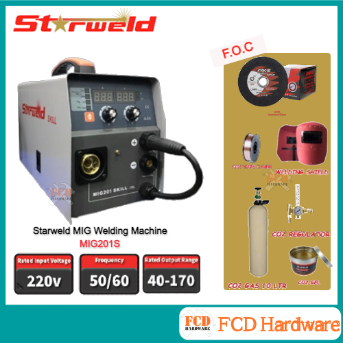 STARWELD 220V MIG201S MIG WELDING MACHINE (0.8MM MIG WIRE-5kg) IGBT ...