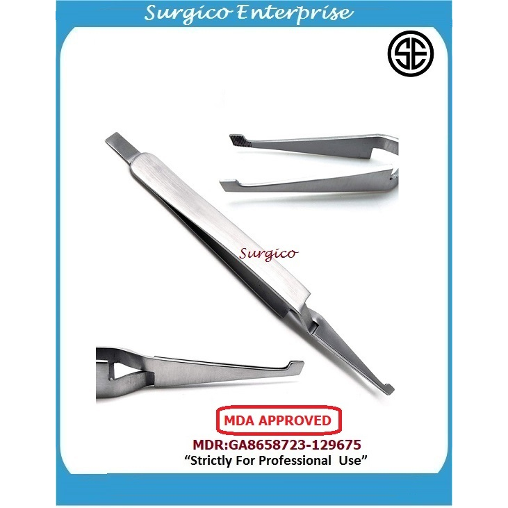 Dental Bracket Tweezers Orthodontic Reverse Action Serrated Stainless ...