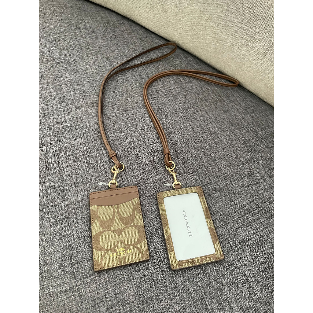Authentic Coach Id Lanyard In Signature Canvas | Shopee Malaysia
