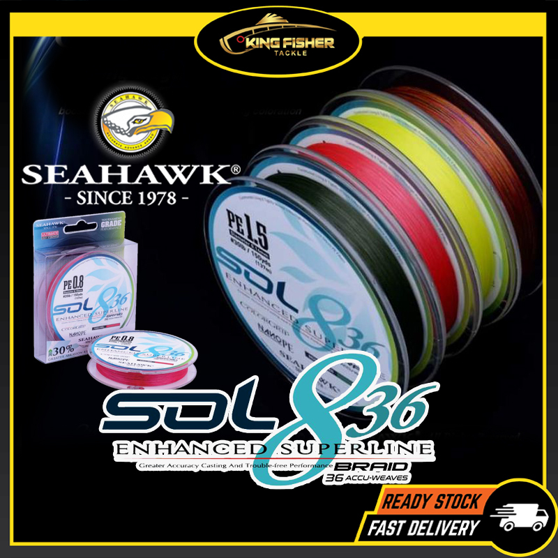 KFT SEAHAWK SOL 836 X8 8X 300 Yard Fishing Line Braided Line Benang ...