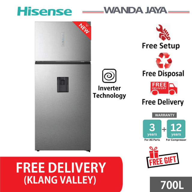 [FREE DELIVERY] Hisense 2 Door Inverter Fridge 700L Refrigerator Silver ...