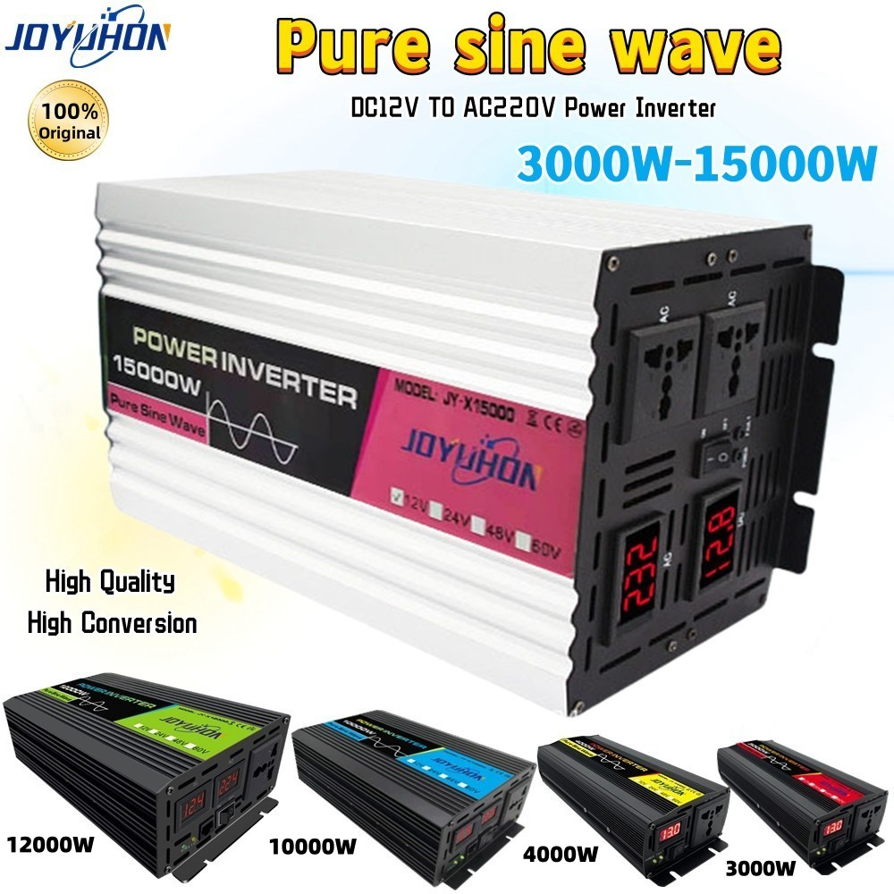 JOYUHON 3000W-15000W pure sine wave inverter DC12V TO AC220V high-power ...